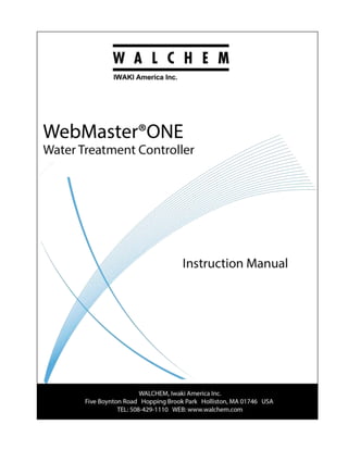 WebMaster ONE Water Treatment Controller Manual | PDF
