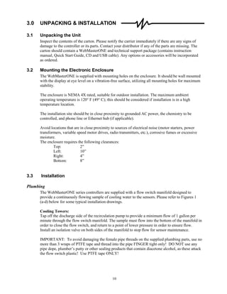 WebMaster ONE Water Treatment Controller Manual | PDF