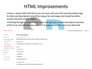 Webmaster Tools Preview And Understandings | PPT