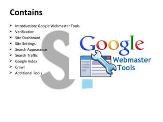 Webmaster Tools Preview And Understandings | PPT