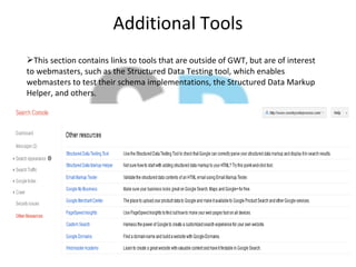 Webmaster Tools Preview And Understandings | PPT