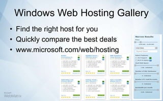 Microsoft WebMatrix Platform Overview | PPTX