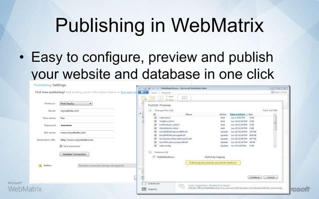Microsoft WebMatrix Platform Overview | PPTX