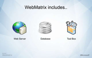 Microsoft WebMatrix Platform Overview | PPTX