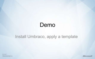 Microsoft WebMatrix Platform Overview | PPTX