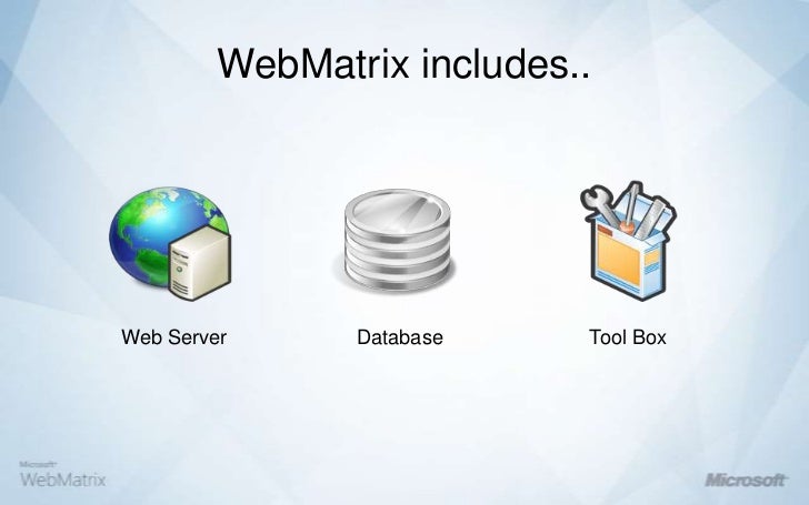 Microsoft WebMatrix Platform Overview