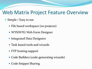 Web matrix part 2 | PPTX