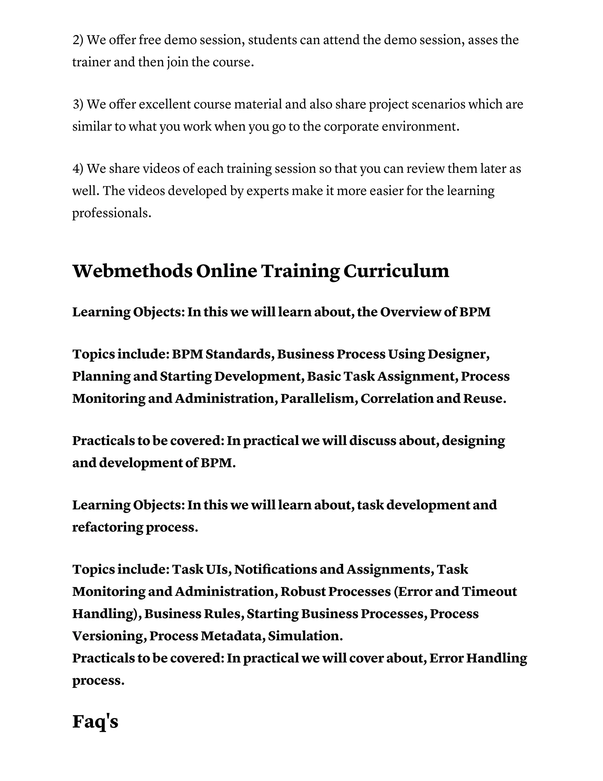 Webmethods Training - Certification Assistance | PDF