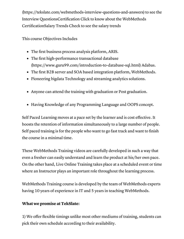 Webmethods Training - Certification Assistance | PDF | Web Development ...