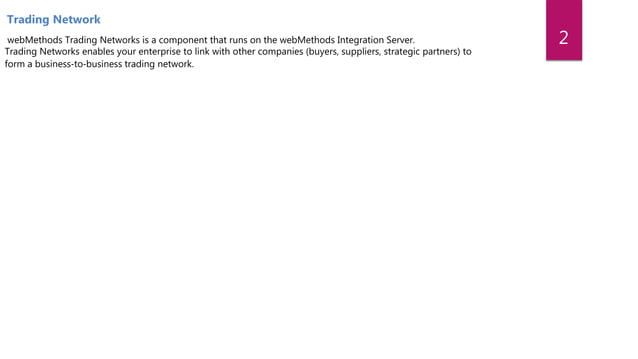 SoftwareAG webMethods Trading Networks | PPTX
