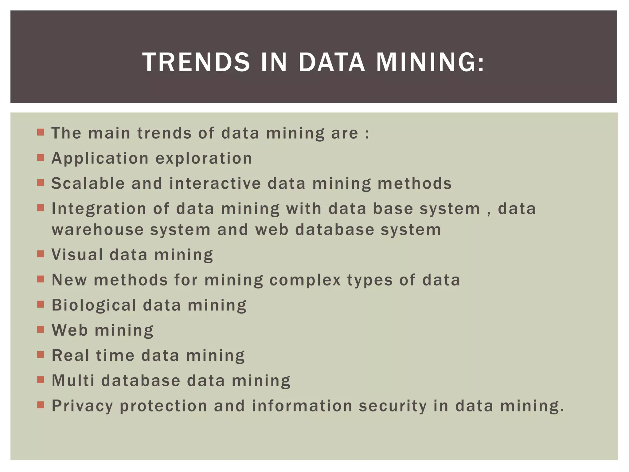 Web mining application &trends in data mining | PPT