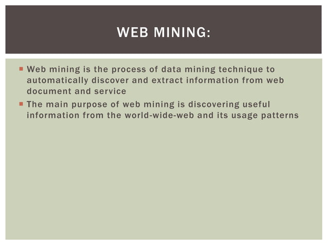 Web mining application &trends in data mining | PPT