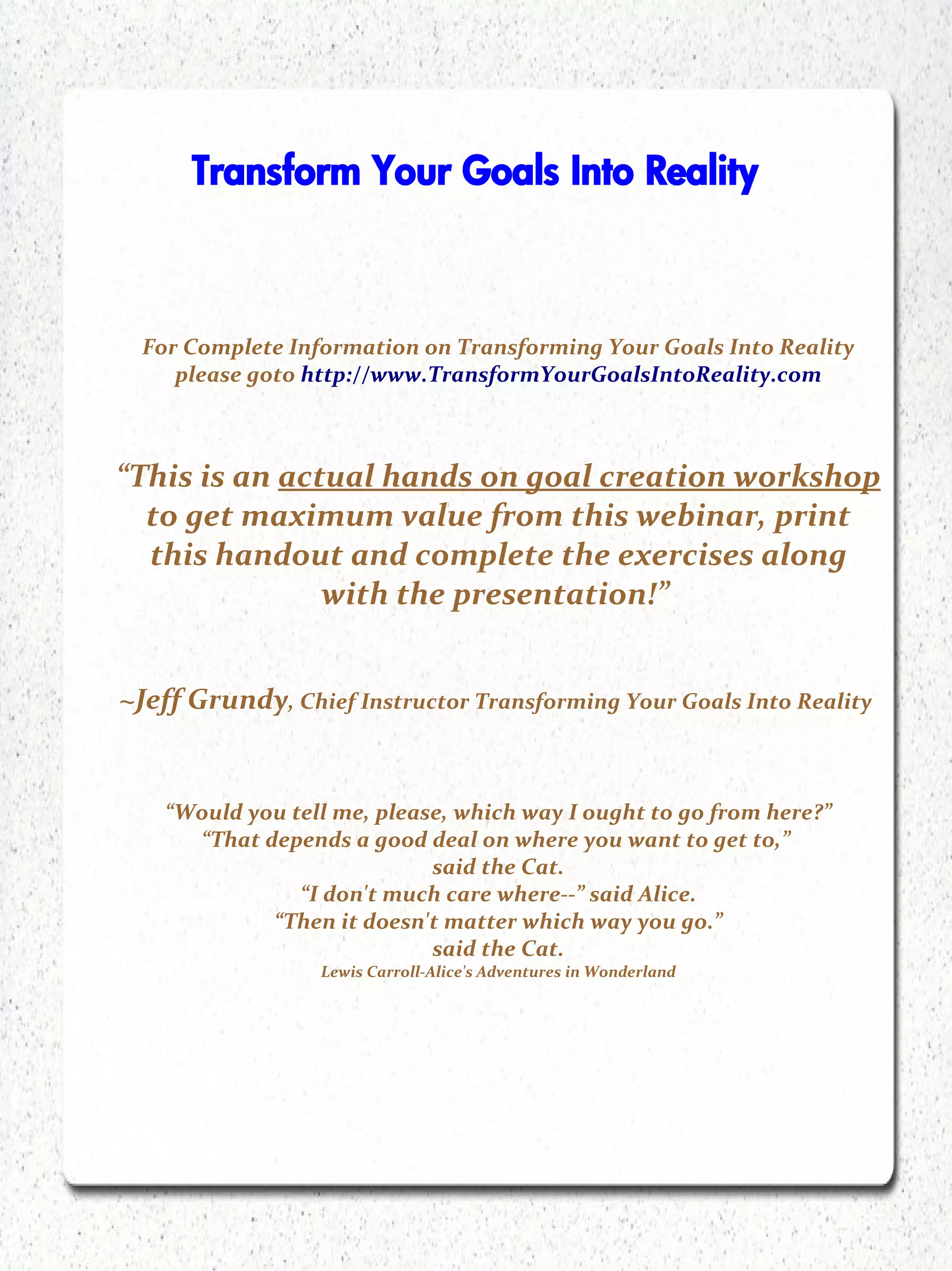 Goal Setting Basics | PDF
