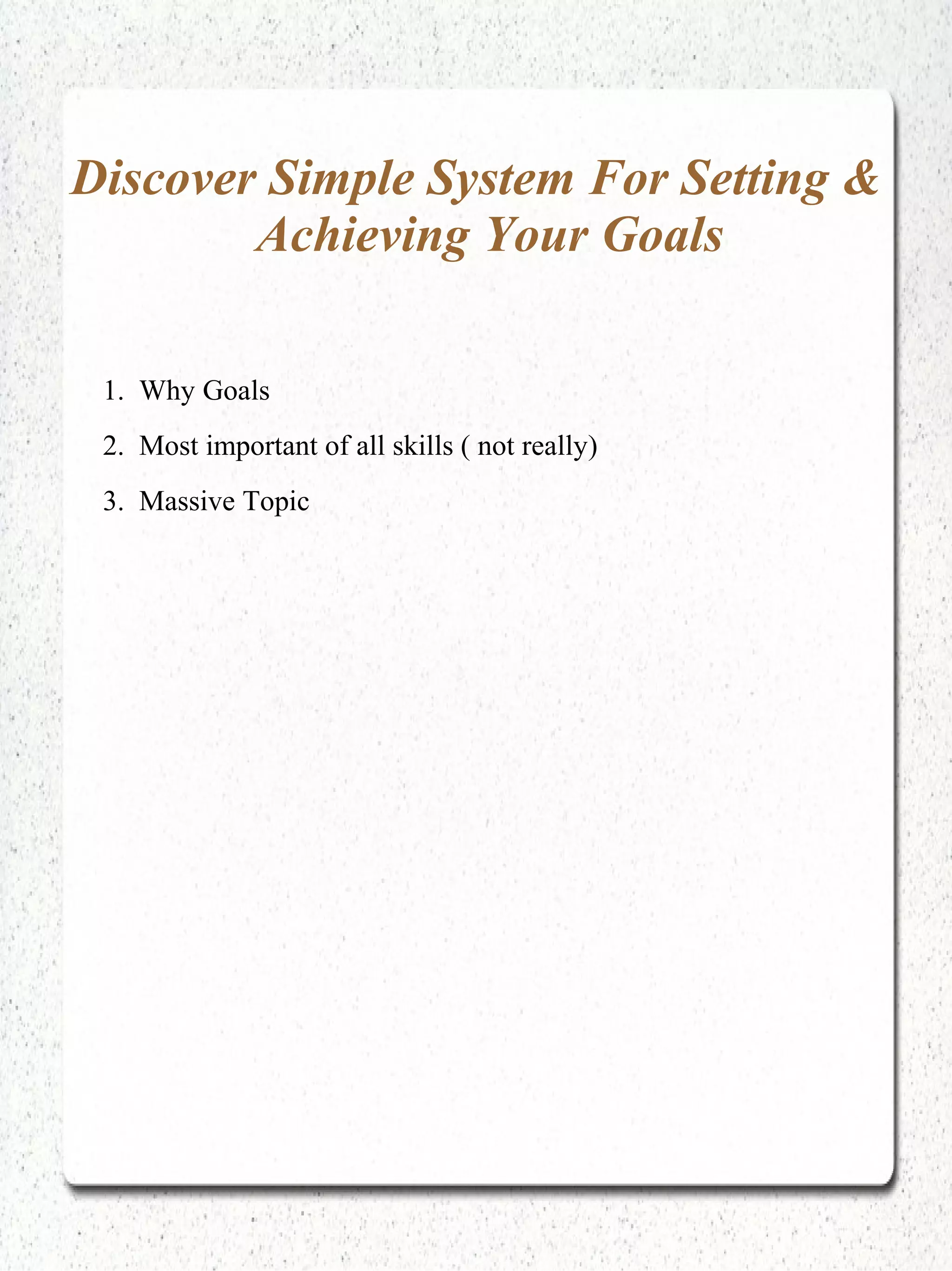 Goal Setting Basics | PDF