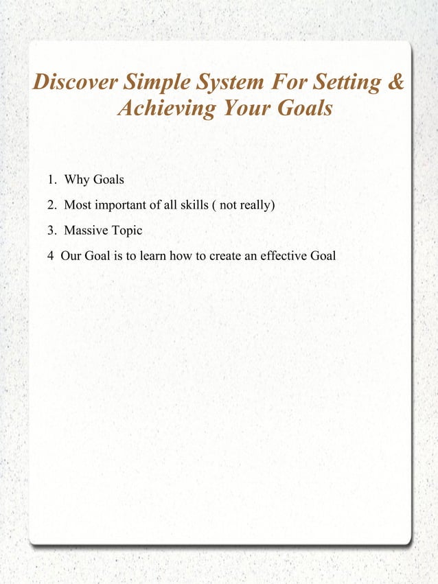 Goal Setting Basics | PDF | Web Conferencing | Computer Software and ...