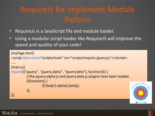 WebNet Conference 2012 - Designing complex applications using html5 and knockoutjs | PPT