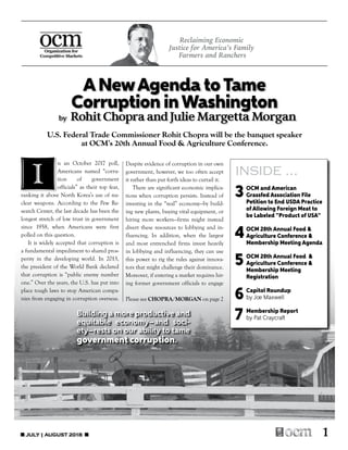 Organization for Competitive Markets July-August 2018 Newsletter | PDF