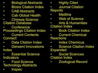 Web of Knowledge Arun Joseph MLISc | PPT