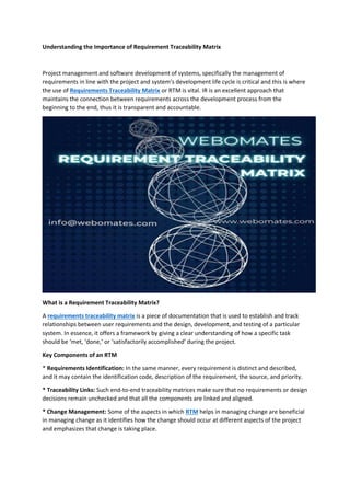 Importance of Requirement Traceability Matrix | PDF