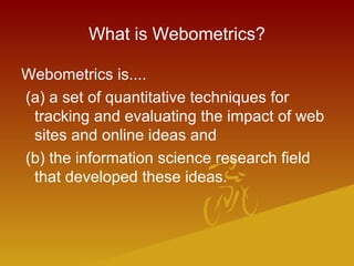 Webometrics report | PPT