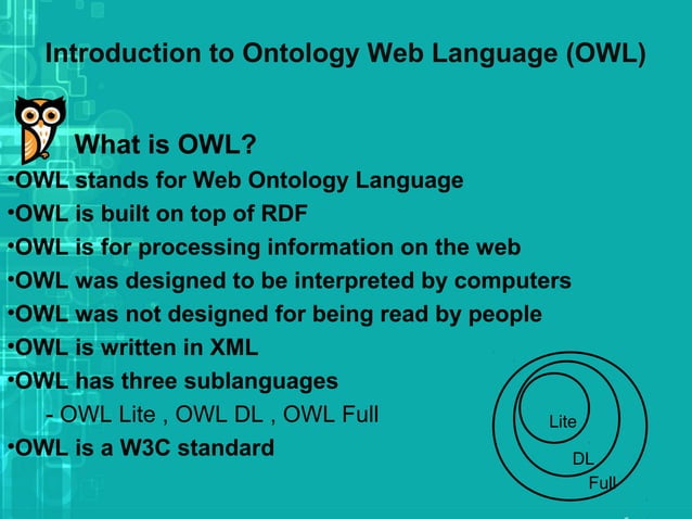 Web ontology language (owl) | PPT | Databases | Computer Software and Applications
