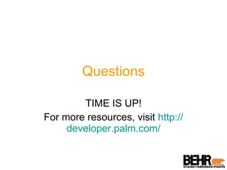 Palm WebOS Overview | PPT