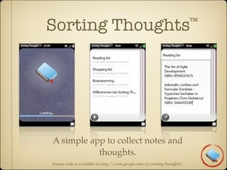 webOS App by Example: Sorting Thoughts | KEY