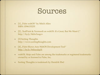 webOS App by Example: Sorting Thoughts | KEY