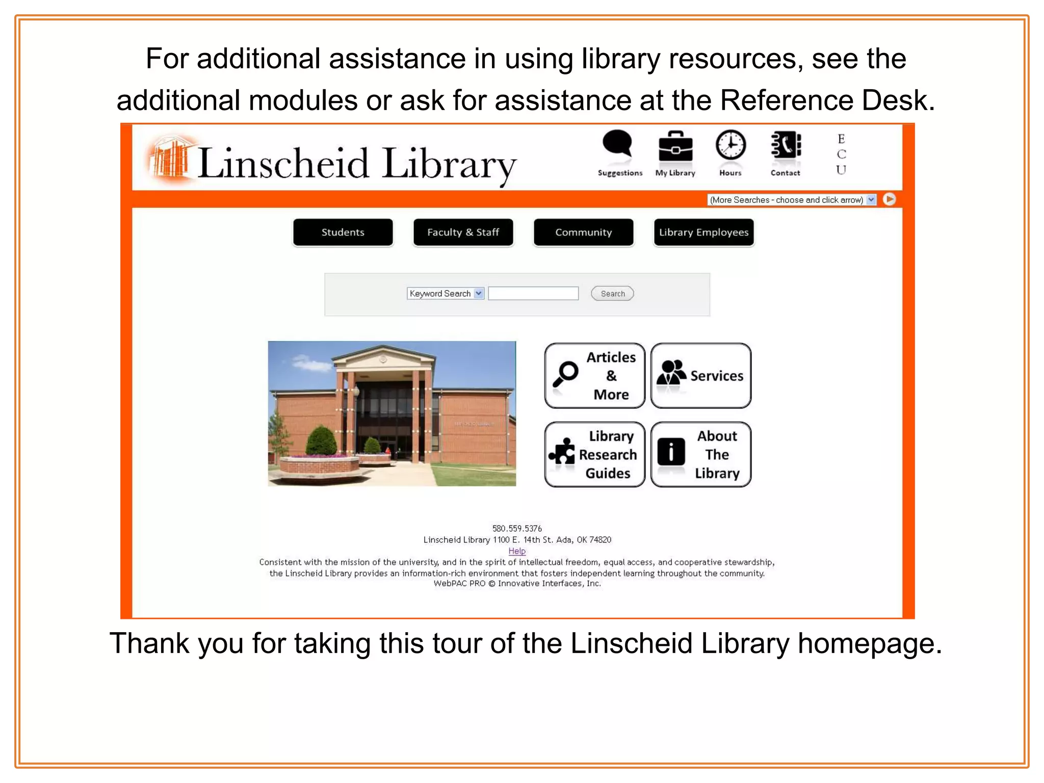Library Web overview | PPT