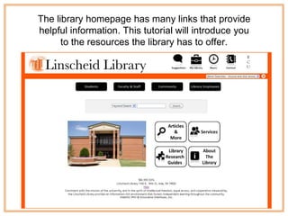 Library Web overview | PPTX