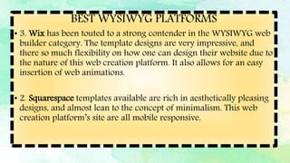 Webpage Design Using Templates and Online WYSIWYG Platforms | PPT