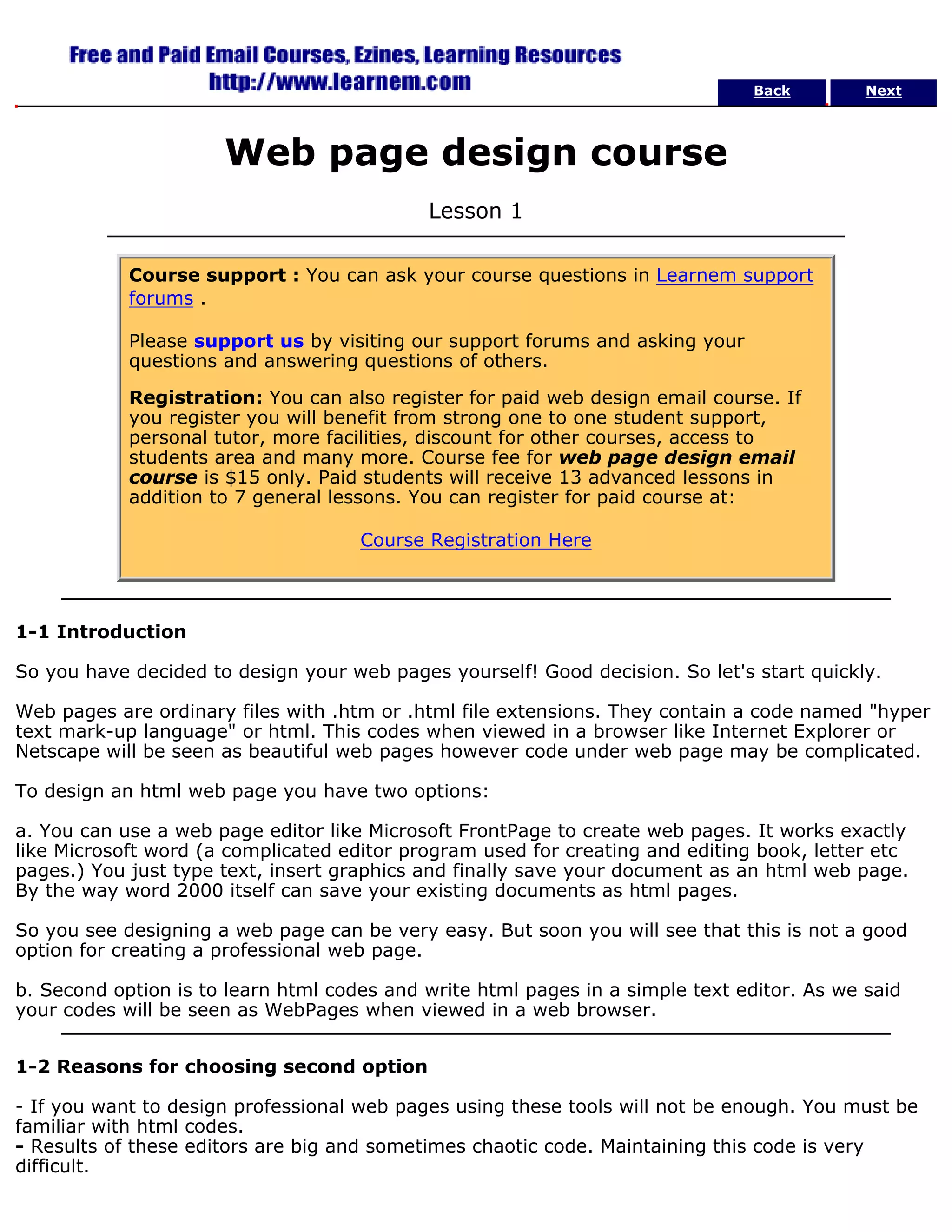 Web page design in 7 days | PDF