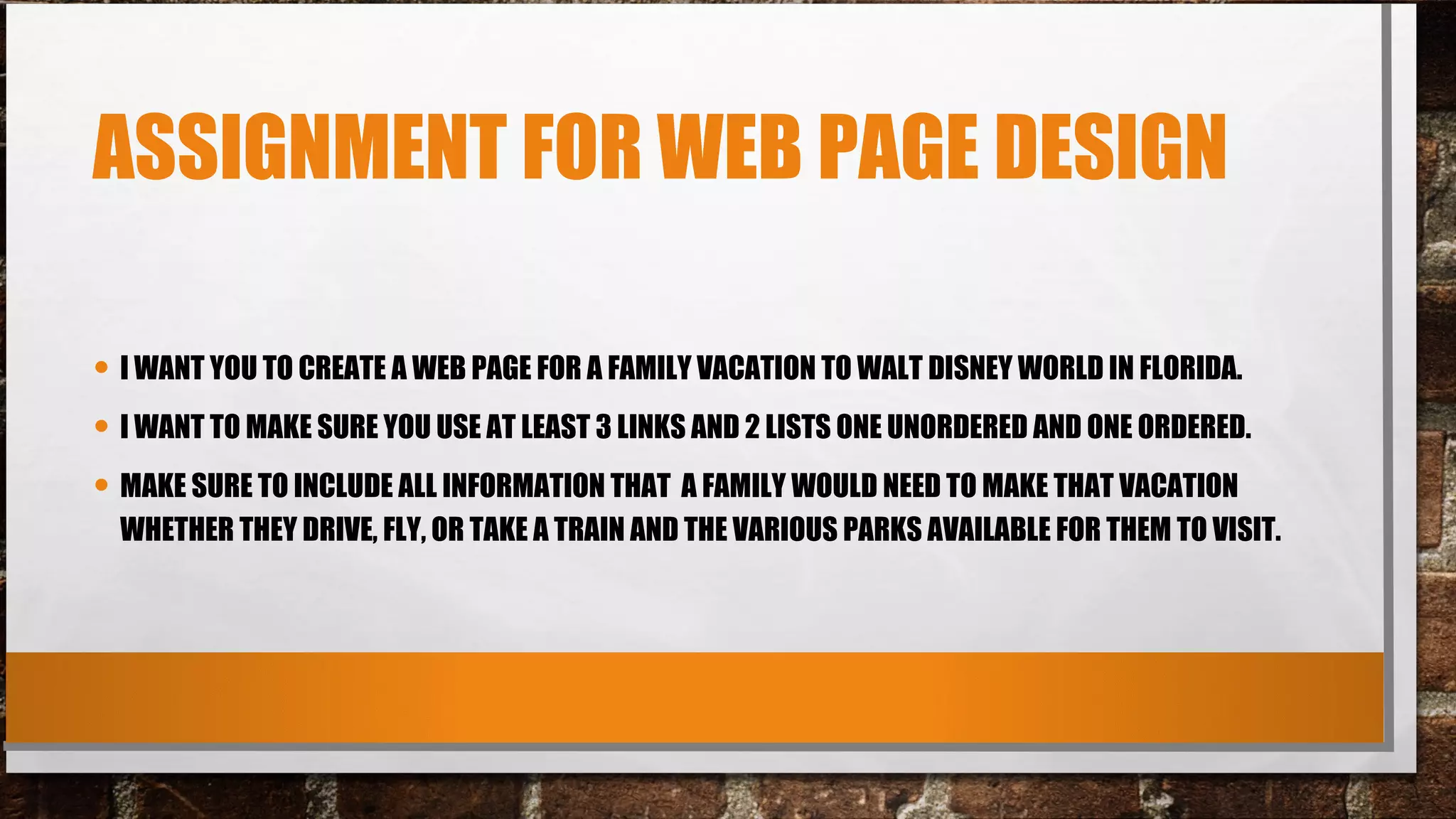 Web page design links and lists | PPT