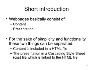 Webpages And Dynamic Content | PPT | Web Design and HTML | Internet