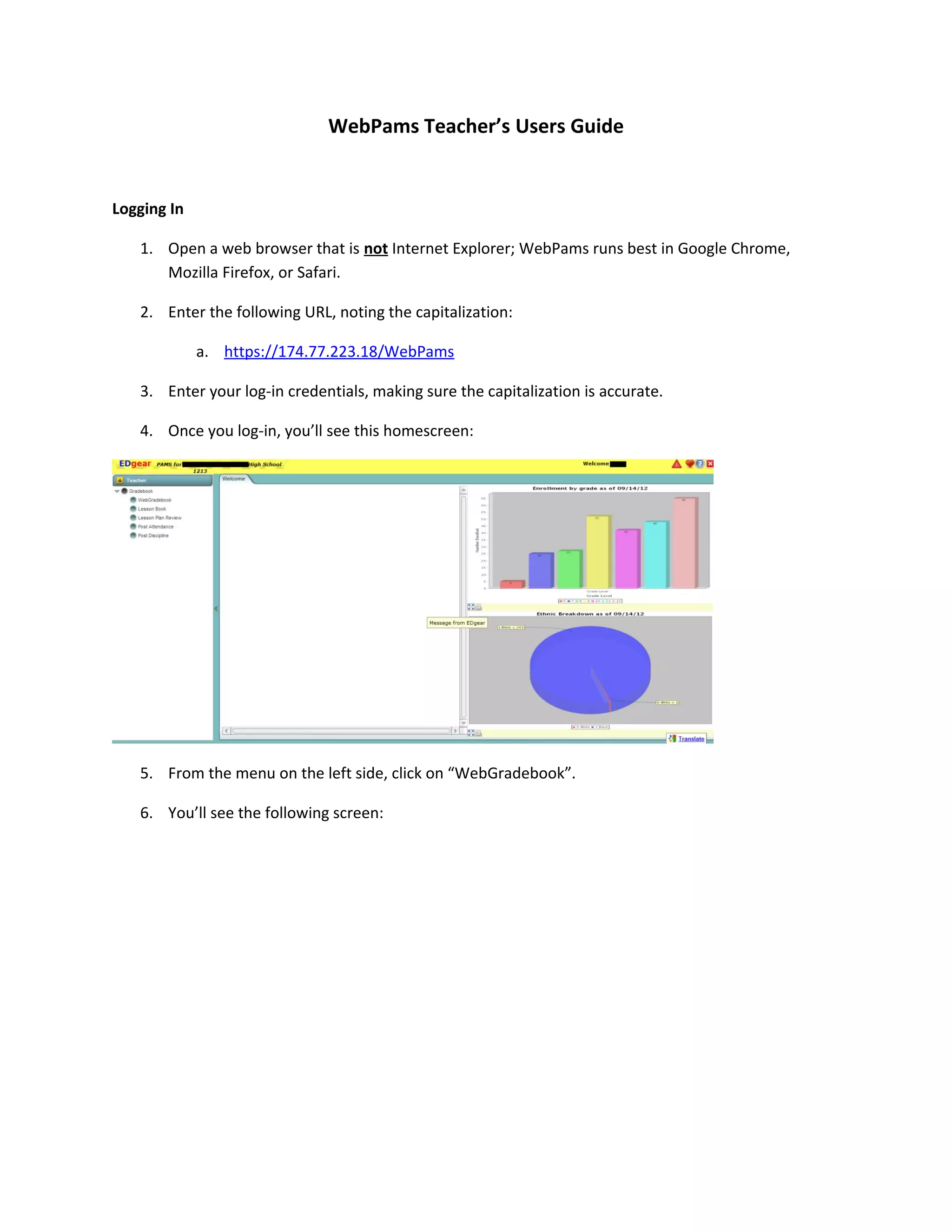 Web pams teachers' users guide | DOC