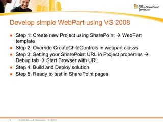 SharePoint Web part programming | PPT