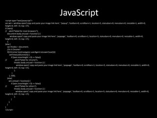 Web pop up javascript | PPT