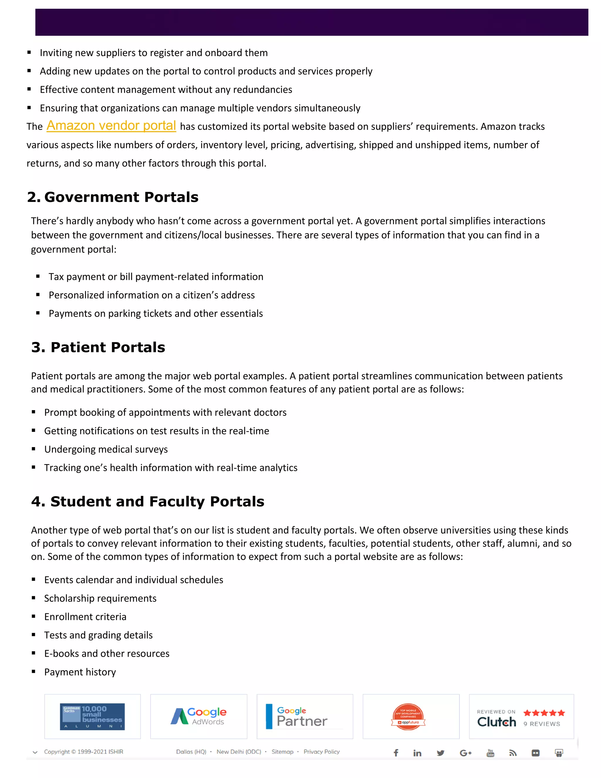 Web Portal Examples that every business can refer to | PDF