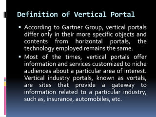 Web portals & vortals | PPTX