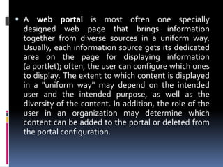 Web portals & vortals | PPTX