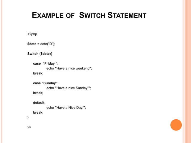 Statements And Conditions In Php Pptx Programming Languages Computing