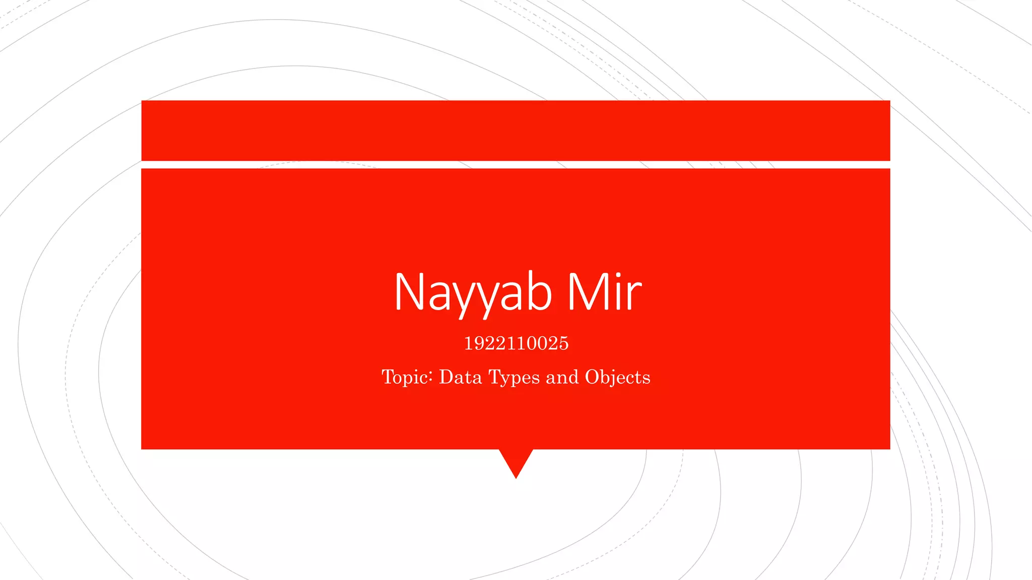 Data Types And Objects Pptx