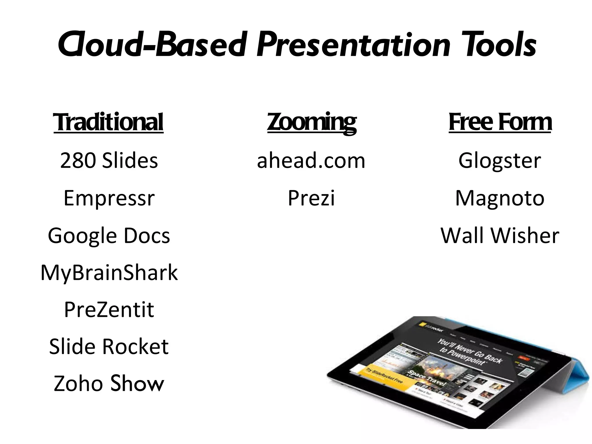 Web Based presentation tools | PPT