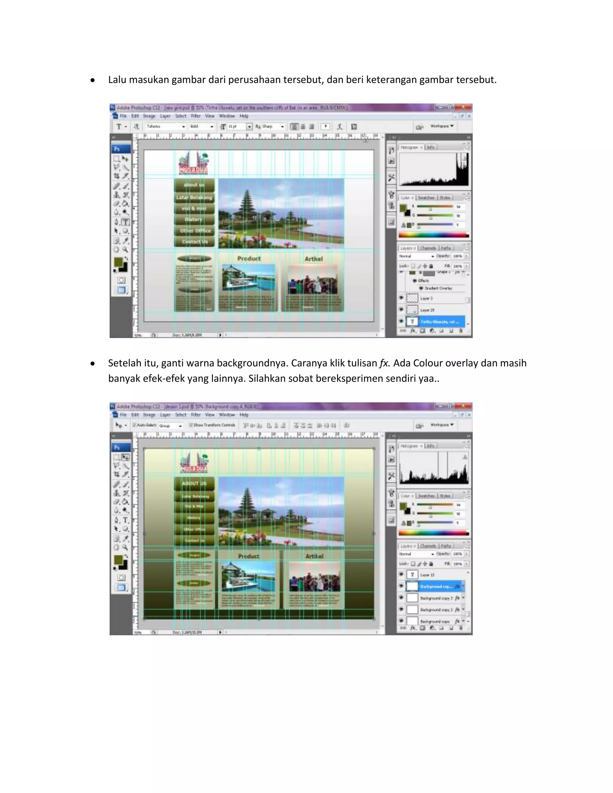belajar desain halaman depan web profil | PDF