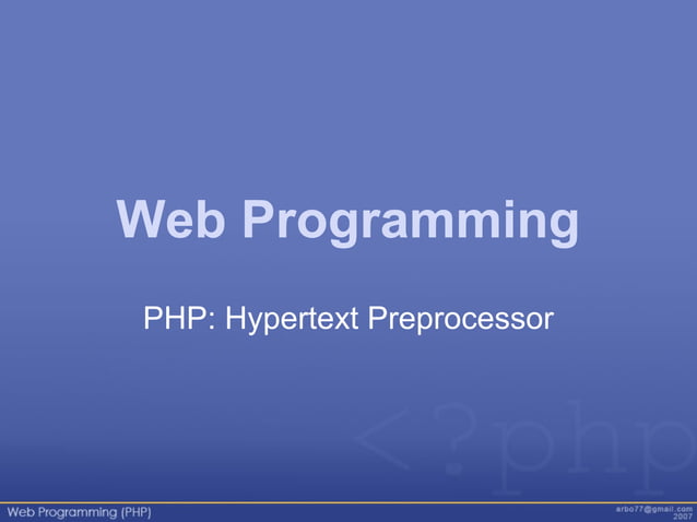 Web programming - Bagian 2 | PPT