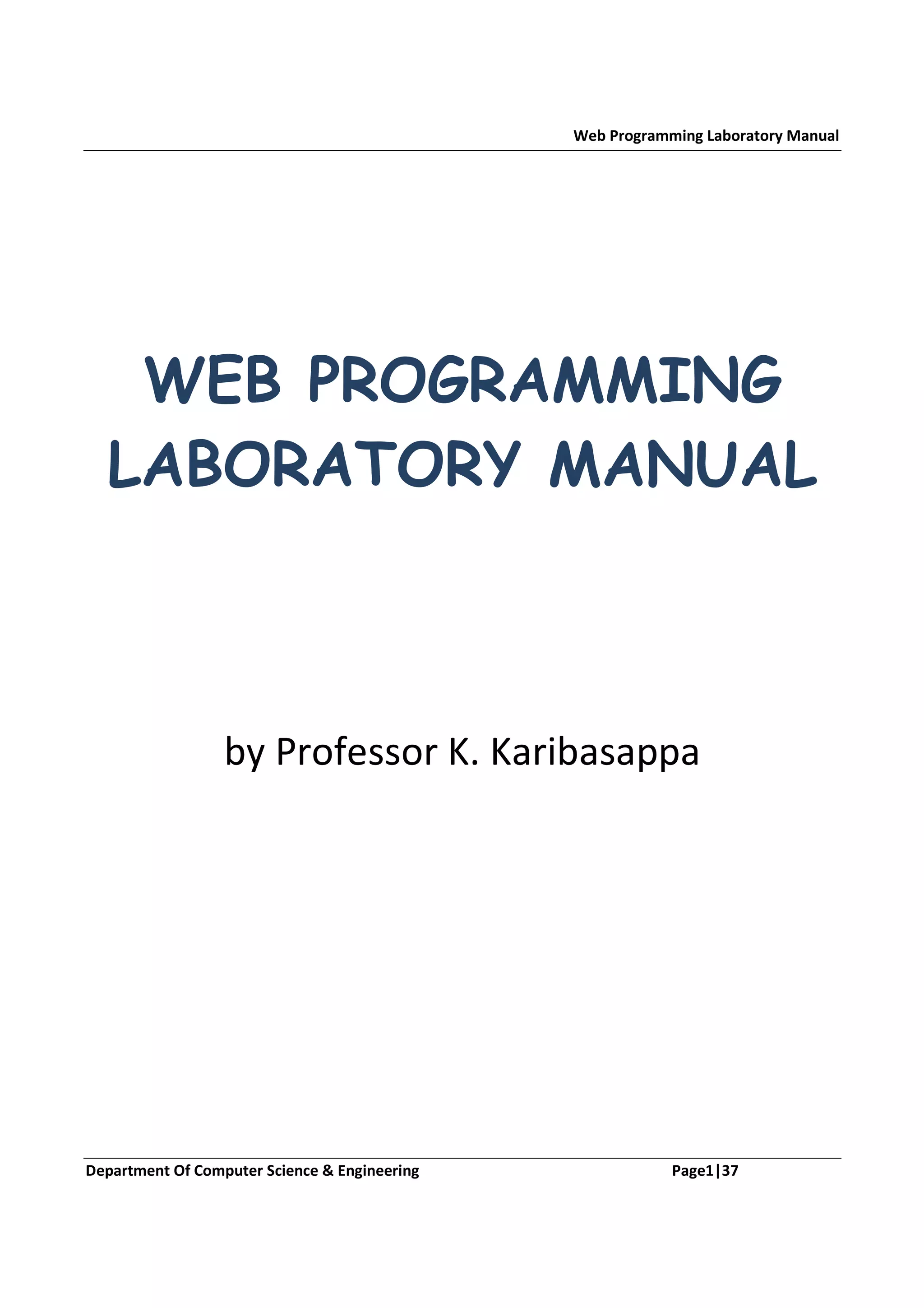 WEB LAB MANUAL | PDF