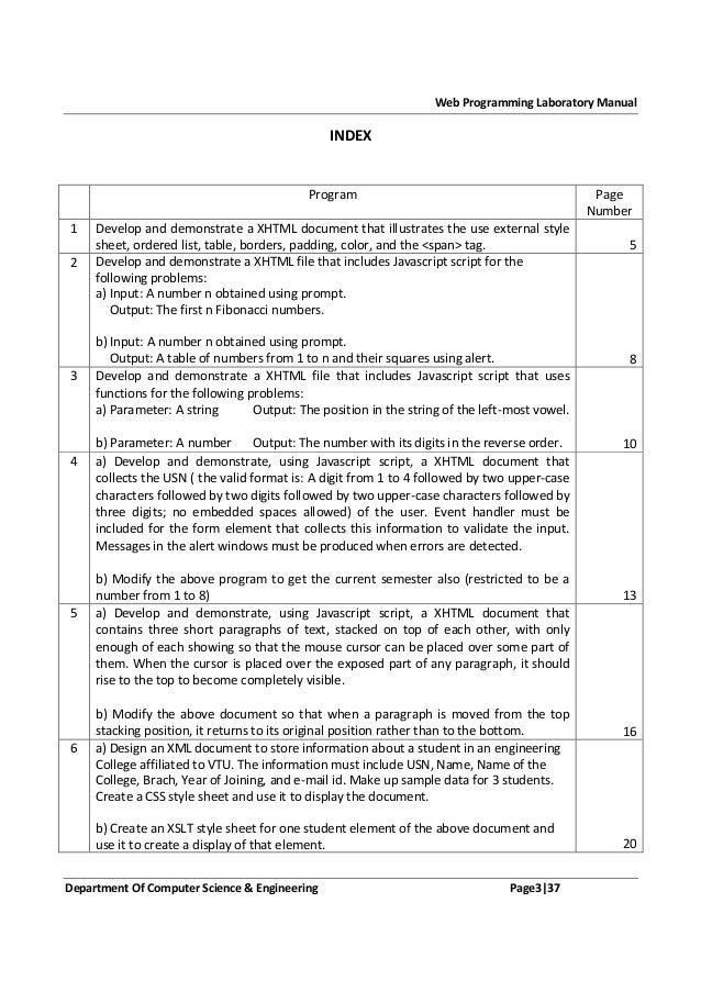 Web programming manual