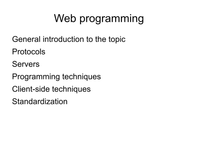 Web Server-Side Programming Techniques | ODP | Web Development | Internet