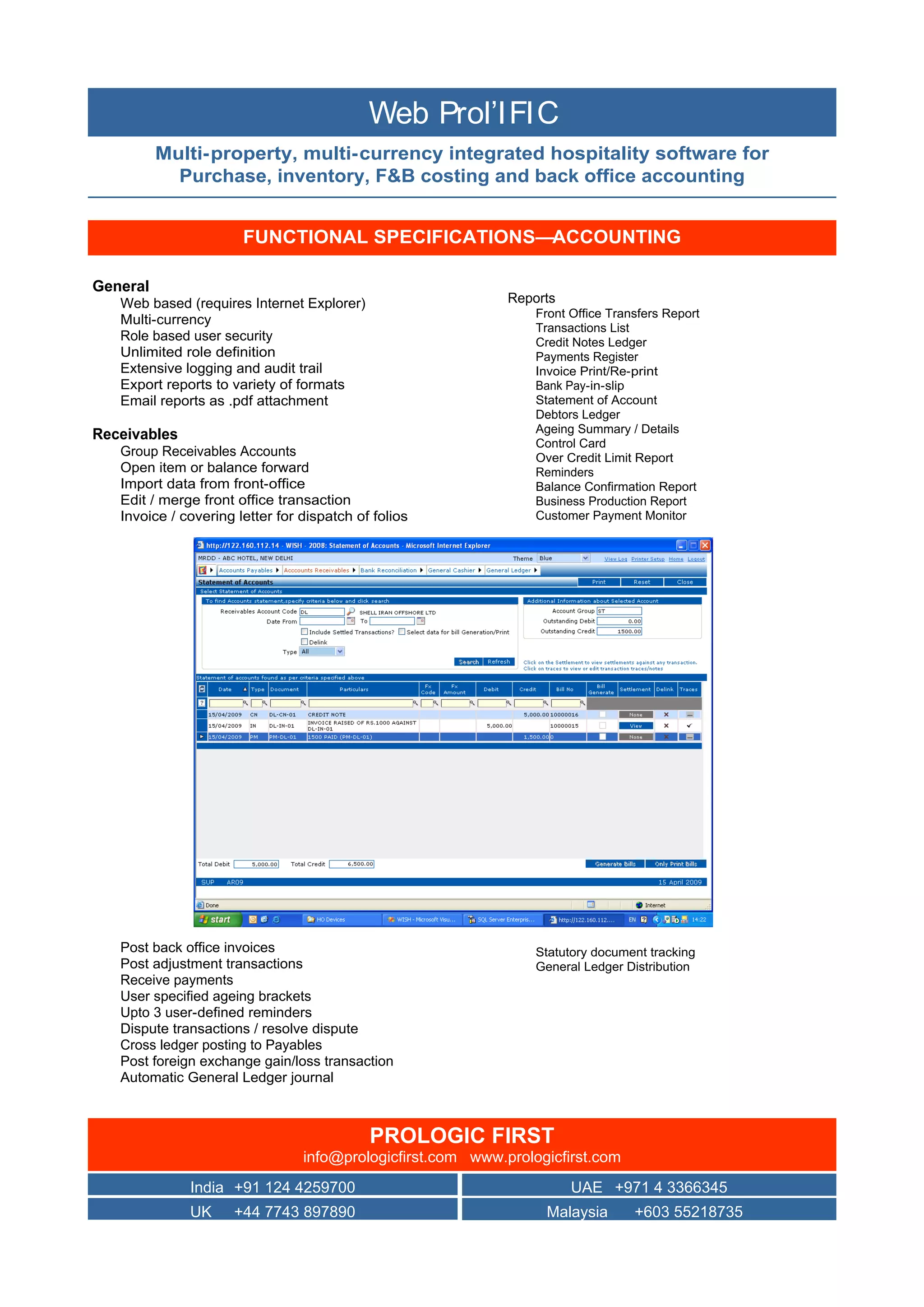 Web prol'ific (Back office management) | PDF
