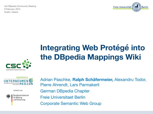 Integration of Web Protégé into DBpedia | PPT